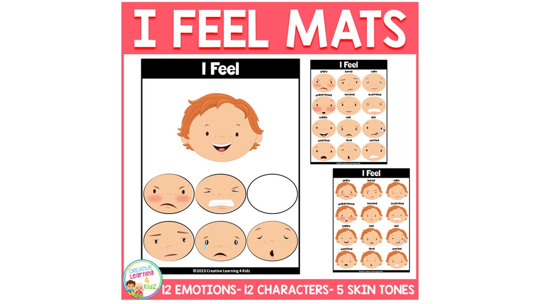 I Feel Mats Emotions Activity Special Education - Etsy