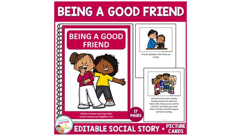 Social Story Being a Good Friend Book Behavior Autism - Etsy