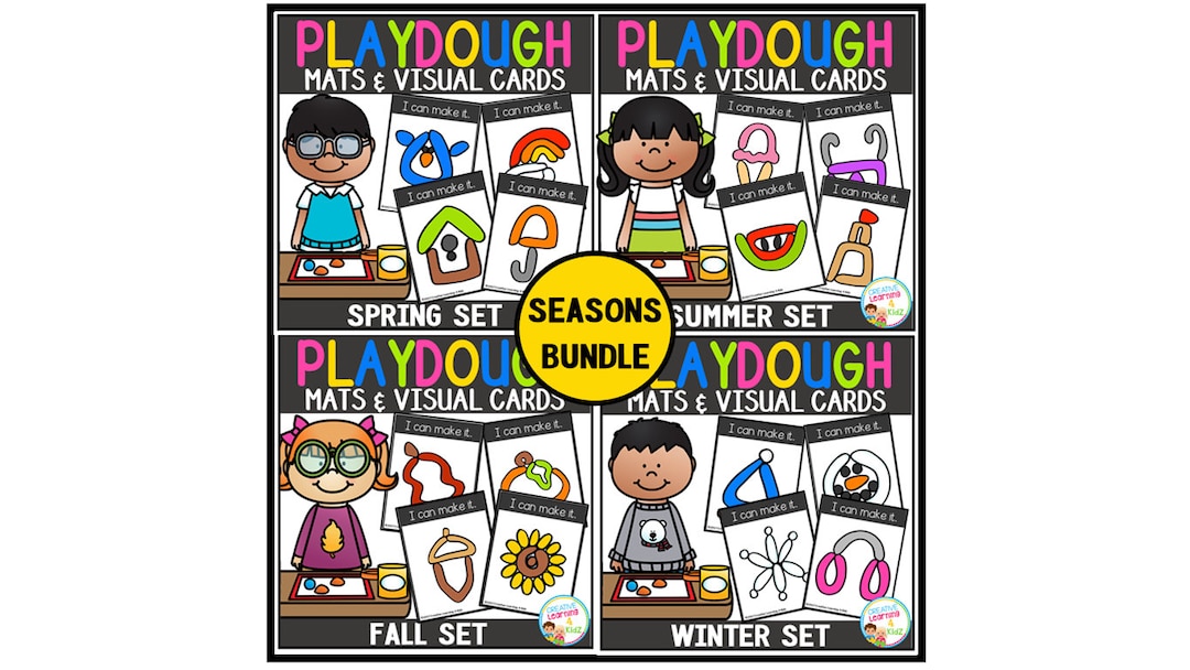 Playdough Mats & Visual Cards: Seasons Bundle - Etsy Canada