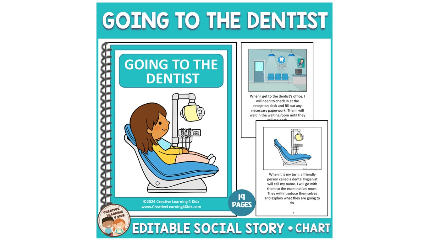 Social Story Going to the Dentist (editable) Book & Brushing Teeth ...