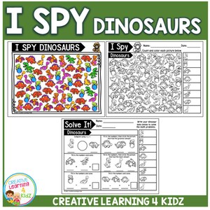 I Spy Dinosaurs Counting, Coloring, Tally and Graphing Activities - Etsy