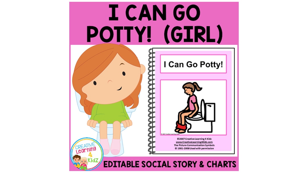 Social Story I Can Go Potty Girl Book editable Toilet - Etsy UK