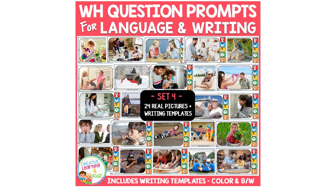 WH Question Prompts - Picture Cards for Language and Writing - Set 4 - Etsy