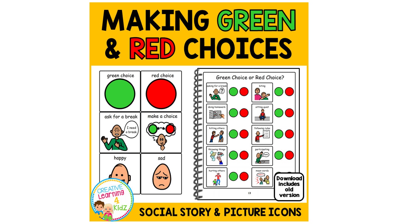 Social Story Making Green & Red Choices (editable) Book Special ...