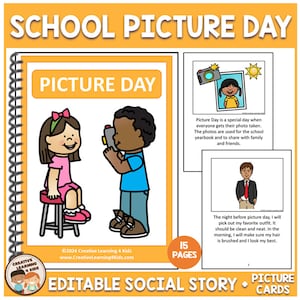 Social Story Picture Day (editable) Book and Picture Cards - Etsy
