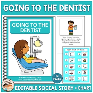 Social Story Going to the Dentist (editable) Book & Brushing Teeth ...