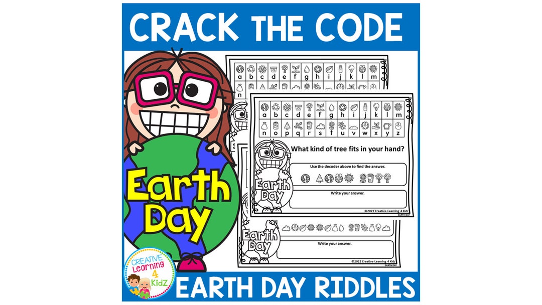 Crack the Code Earth Day Riddles Secret Code Worksheets - Etsy