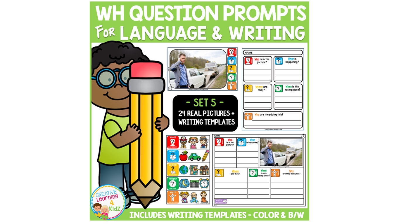 WH Question Prompts Picture Cards for Language and Writing Set 5 - Etsy