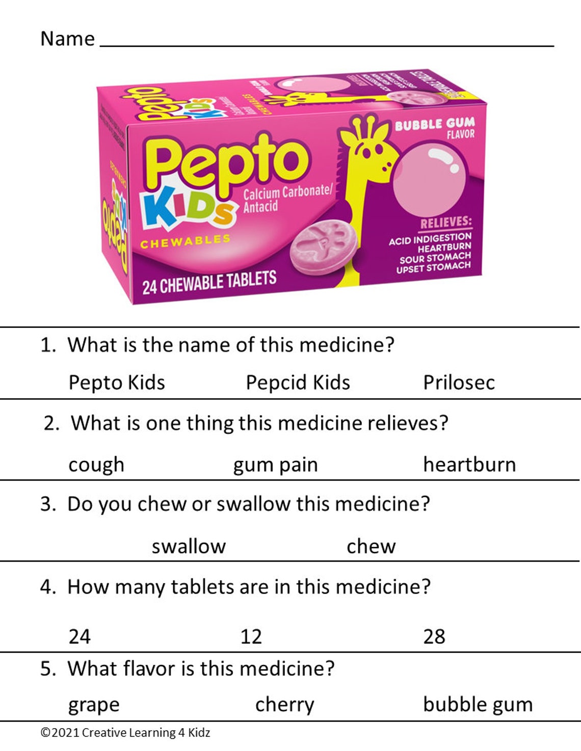 Life Skills: Reading Medicine Labels Worksheets Special | Etsy