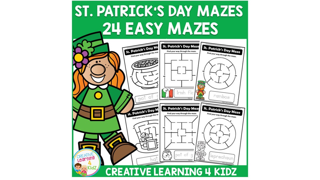Easy Mazes for St. Patrick's Day - Fine Motor Skills Activity - Etsy