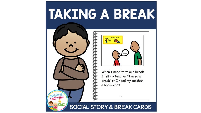 Social Story Taking a Break Book Break Cards Behavior Autism - Etsy ...