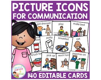 Picture Communication Board Keyring Cards Communication Cards for Non ...
