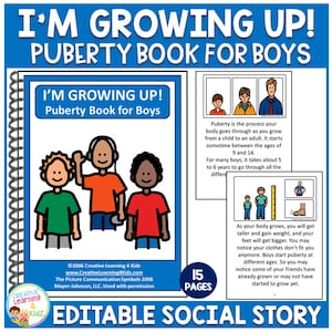 Puberty Book for Boys (editable) Social Story - Etsy