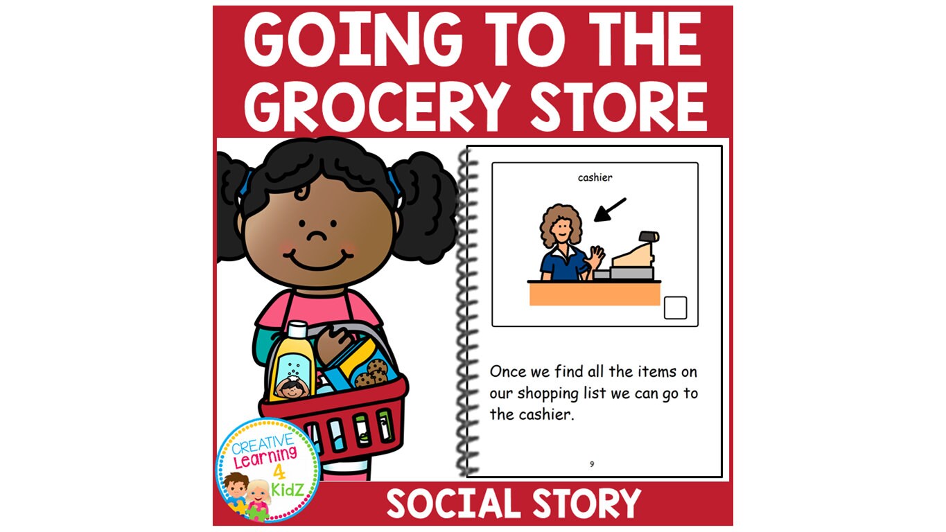 Social Story Going to the Grocery Store Book Autism - Etsy