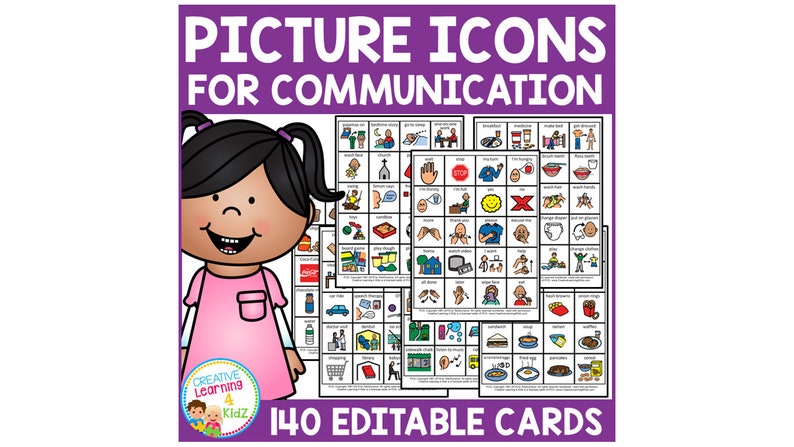 Visual Communication Picture Icons Schedule Cards 140 PCS Autism ...