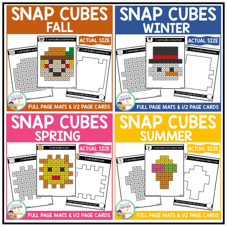 Seasons Snap Cube Activities Bundle – 40 Fall, Winter, Spring & Summer ...