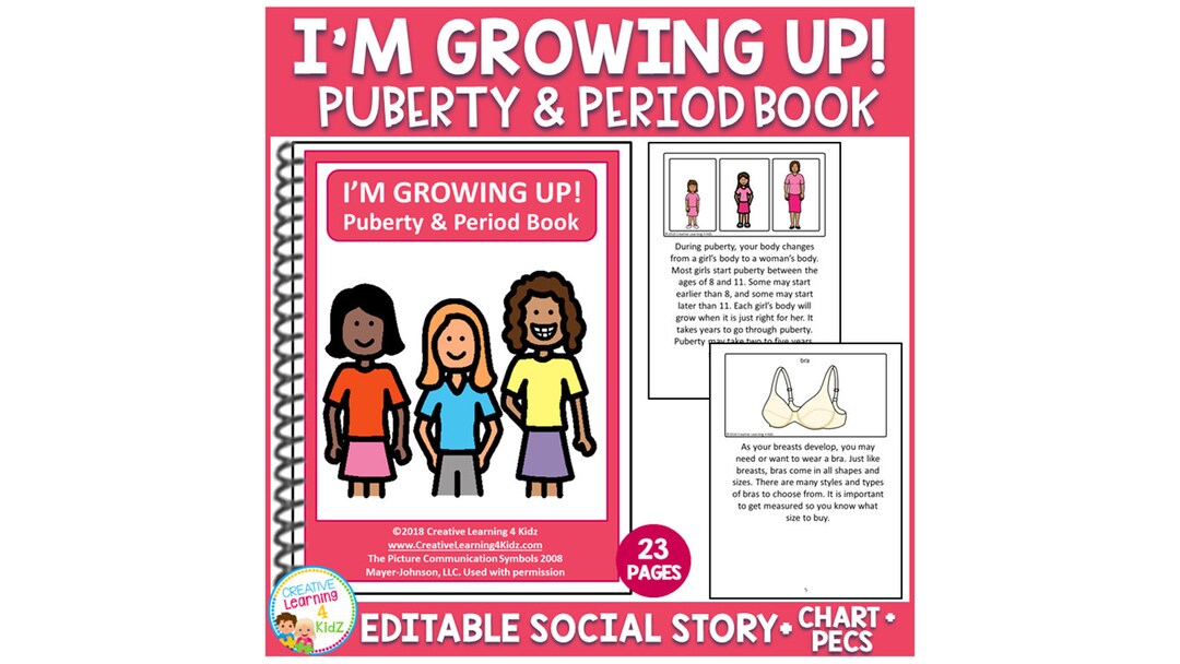 Puberty & Period Book for Girls (editable) Social Story - Etsy