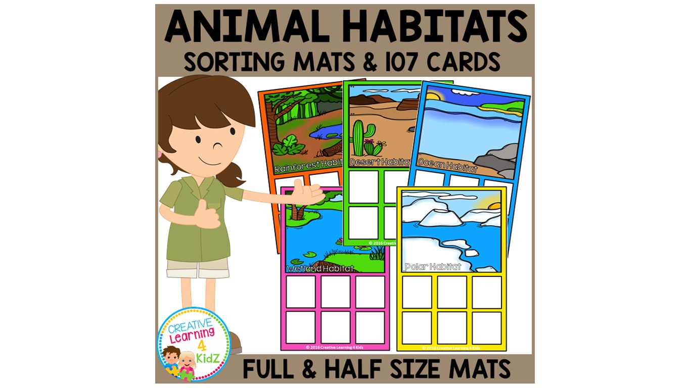Animal Habitats Sorting Mats - Etsy