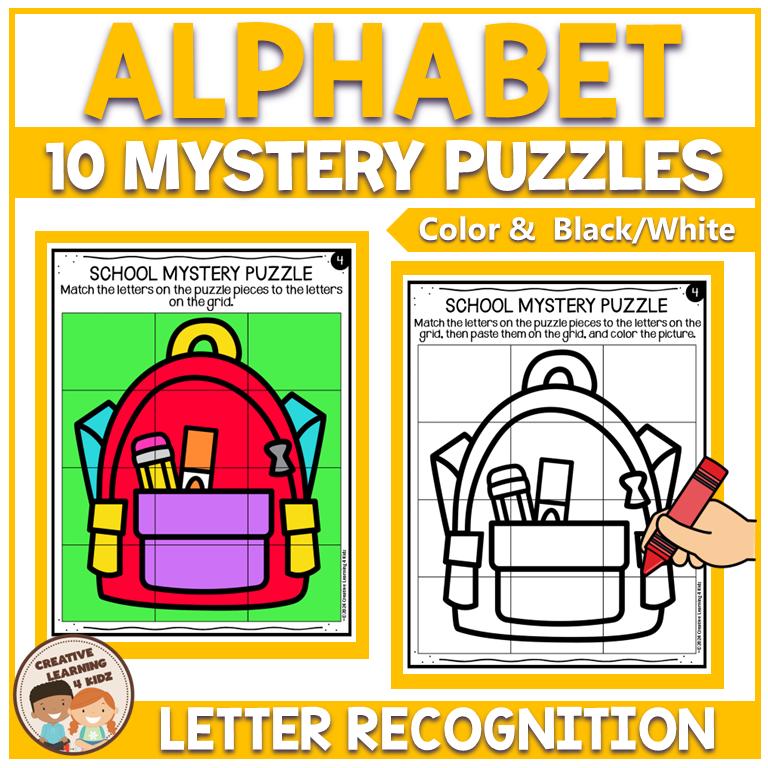 Back to School Alphabet Matching Mystery Puzzles Letter Recognition - Etsy