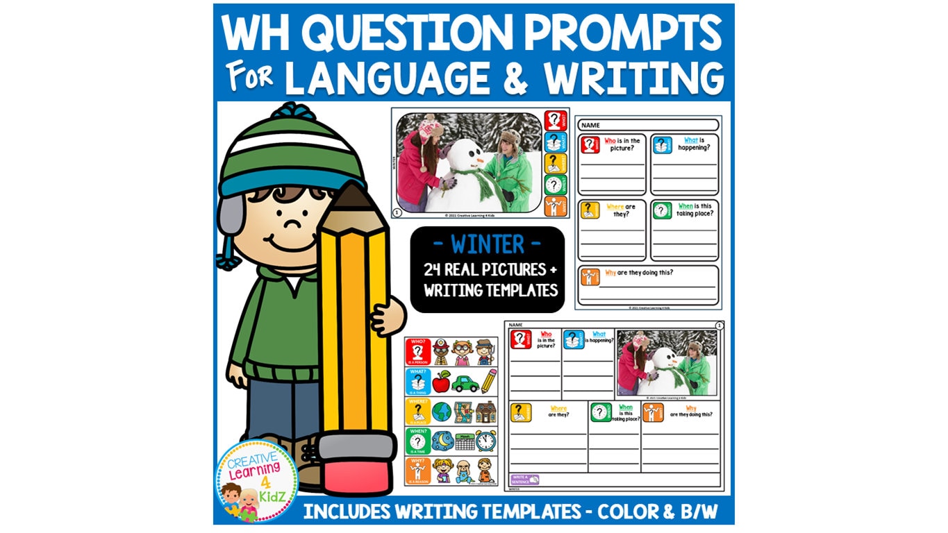 WH Question Prompts Picture Cards for Language and Writing Winter - Etsy