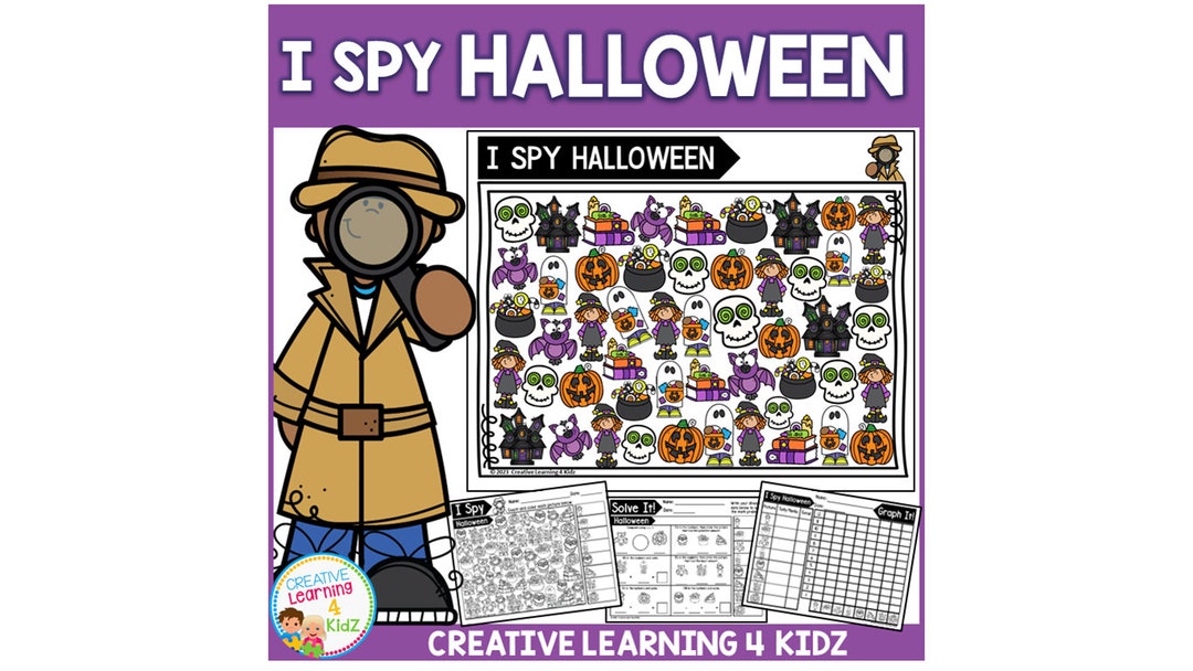 I Spy Halloween Counting, Coloring, Tally and Graphing Activities - Etsy