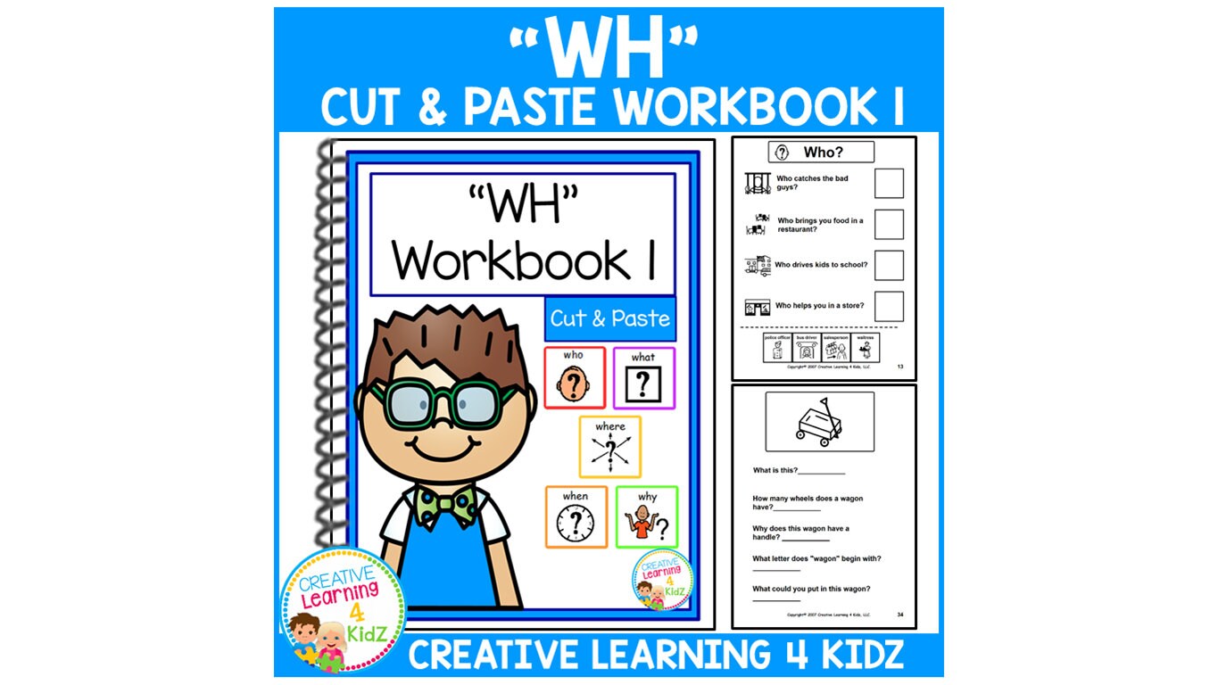 Cut & Paste WH Questions Workbook - Etsy