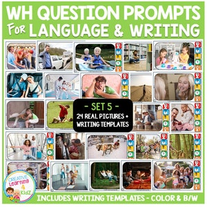 WH Question Prompts - Picture Cards for Language and Writing - Set 5 - Etsy