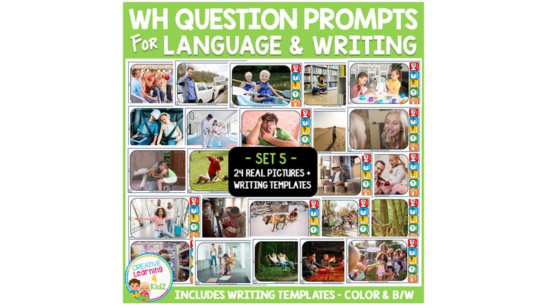 WH Question Prompts Picture Cards for Language and Writing Set 5 - Etsy