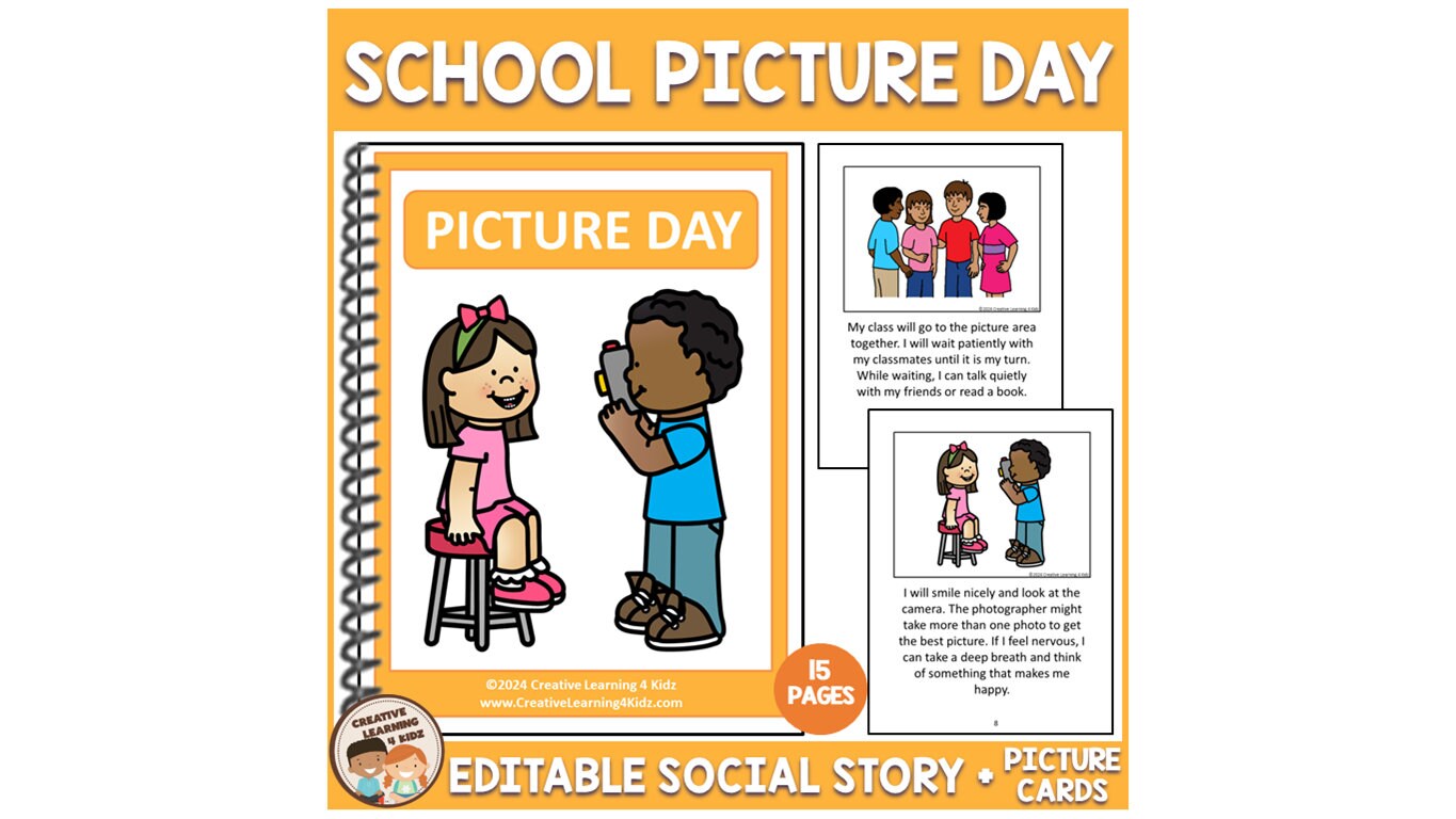 Social Story Picture Day (editable) Book and Picture Cards - Etsy