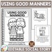 Social Story – Using Good Manners at School Book & Picture Cards ...