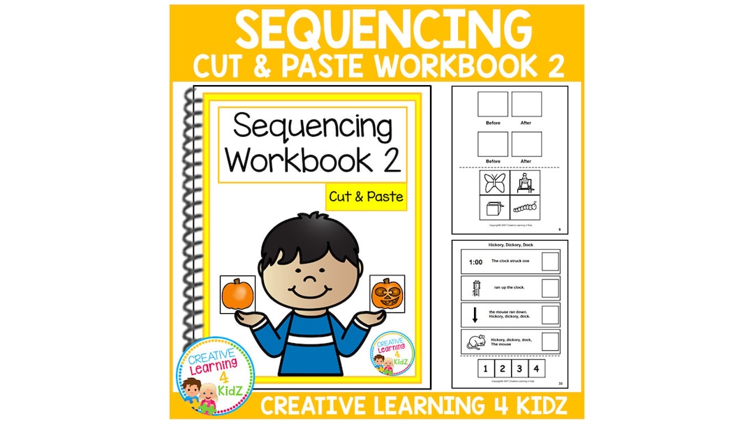 Cut & Paste Sequencing Workbook 2 ABA Autism - Etsy
