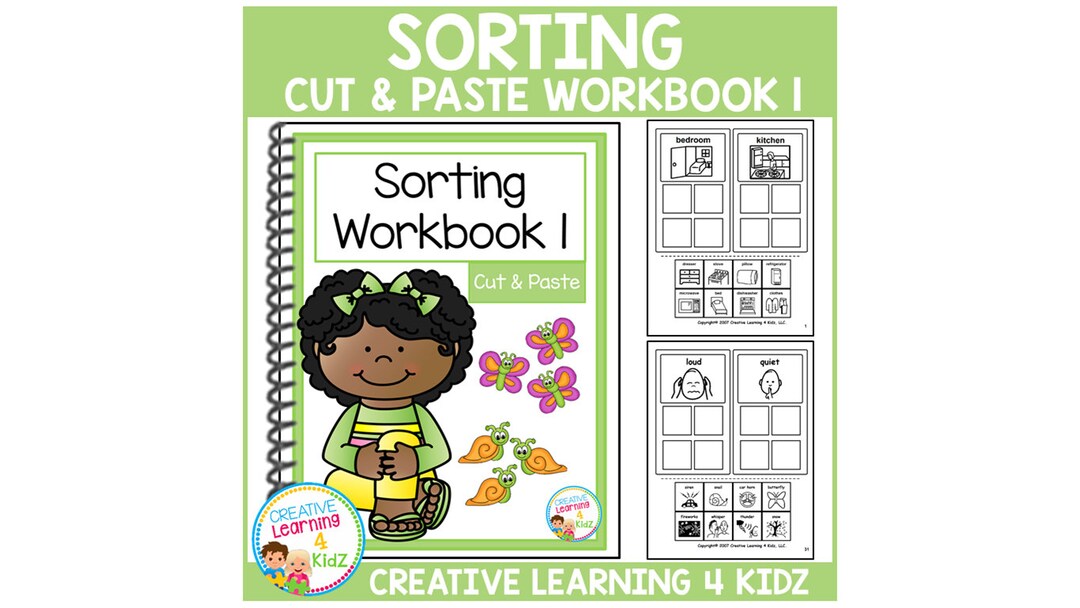 Cut & Paste Sorting Workbook 1 Autism - Etsy