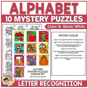 Autumn Alphabet Matching Mystery Puzzles Fall Letter Recognition - Etsy