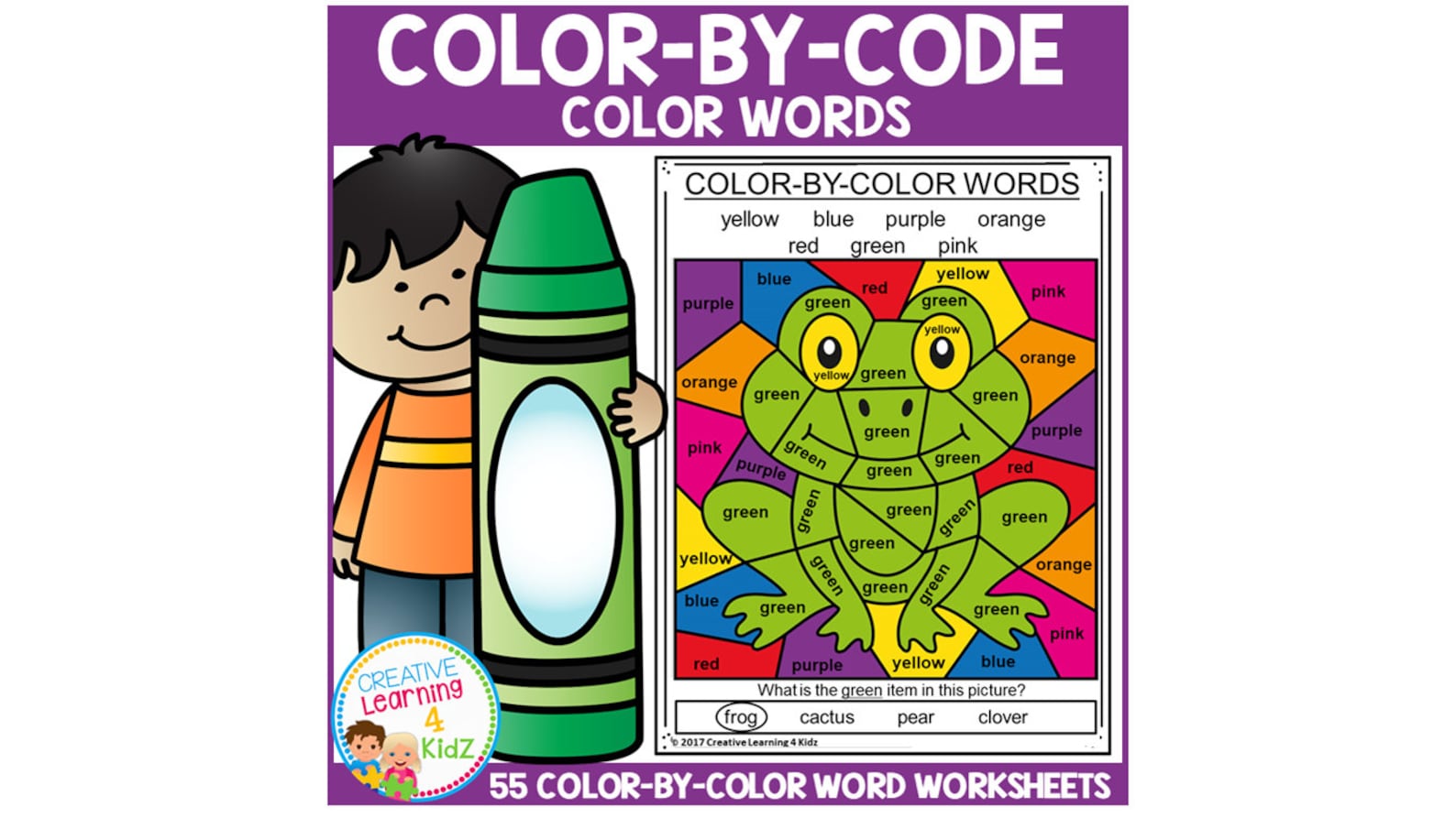 Color by Color Words Worksheets - Etsy