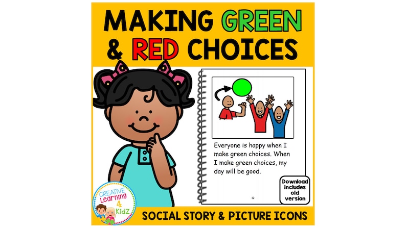 Social Story Making Green & Red Choices (editable) Book Special ...
