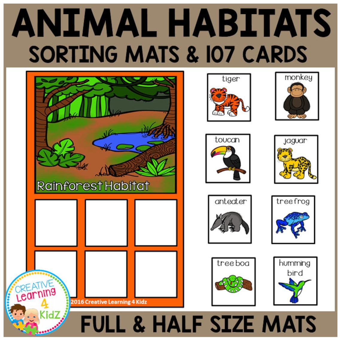 Animal Habitats Sorting Mats - Etsy