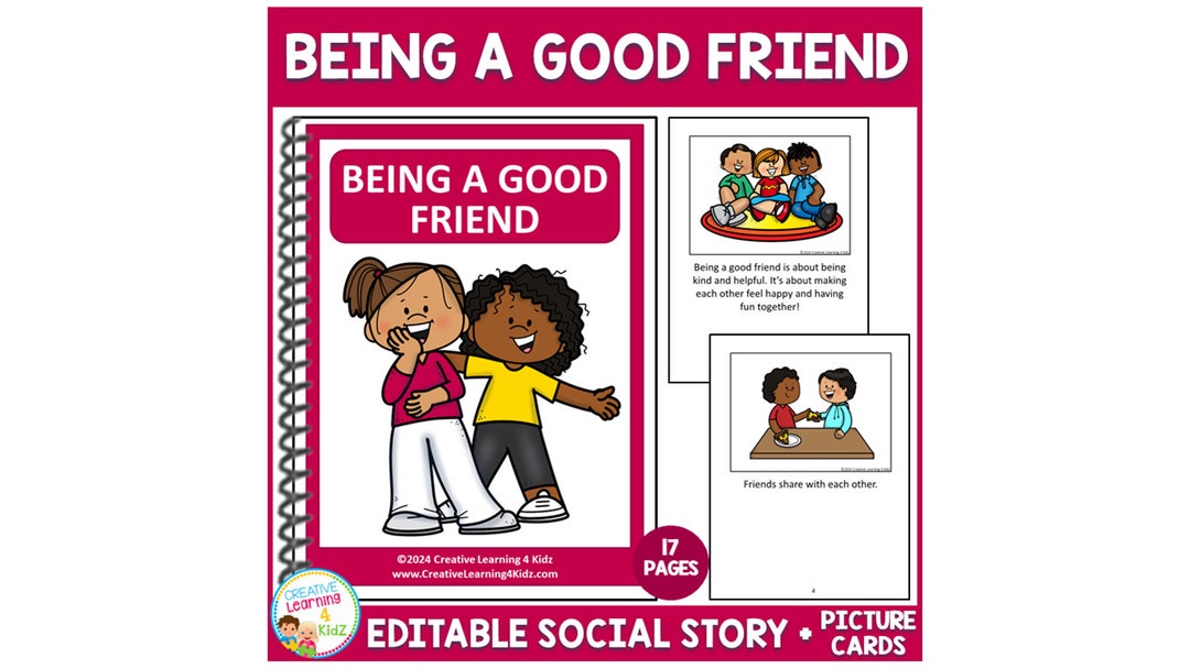 Social Story Being a Good Friend Book Behavior Autism - Etsy