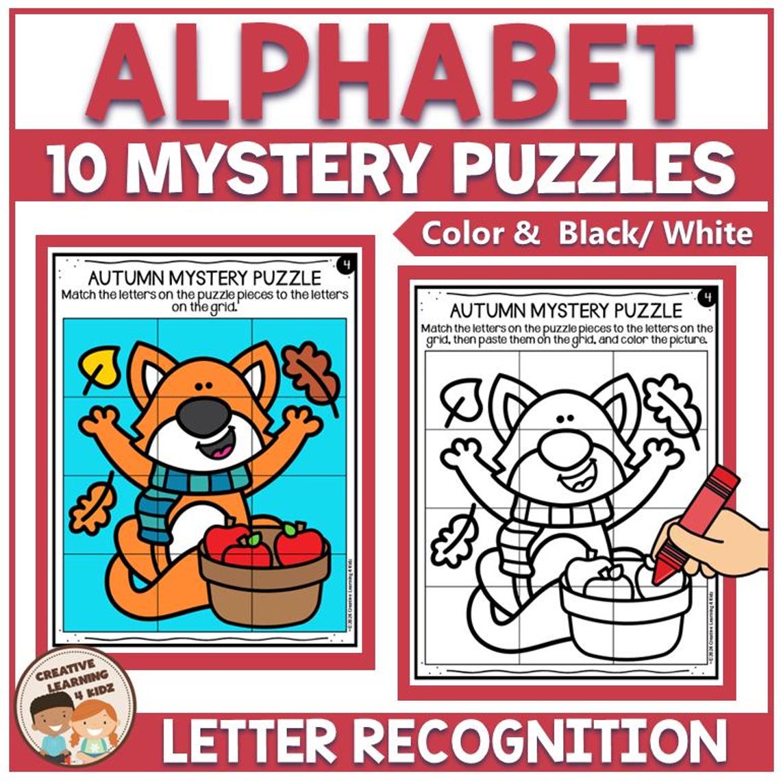 Autumn Alphabet Matching Mystery Puzzles Fall Letter Recognition - Etsy