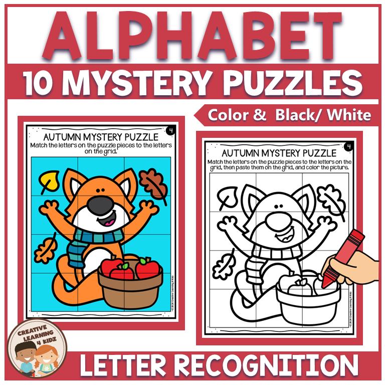 Autumn Alphabet Matching Mystery Puzzles Fall Letter Recognition - Etsy