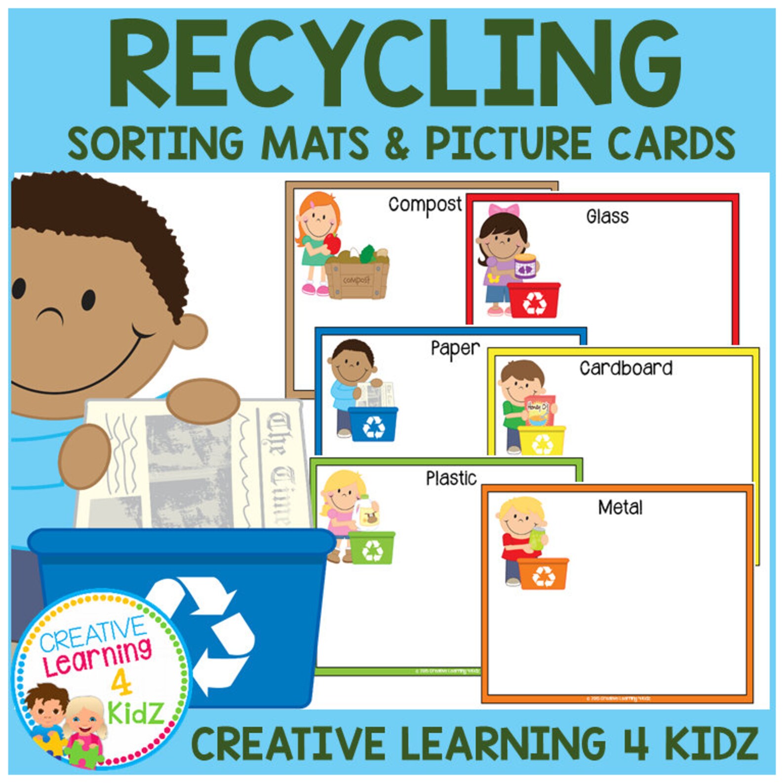 Recycling Sorting Mats Earth Day - Etsy
