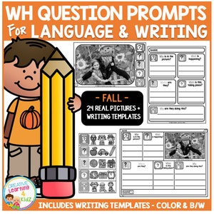 WH Question Prompts - Picture Cards for Language and Writing - Fall - Etsy