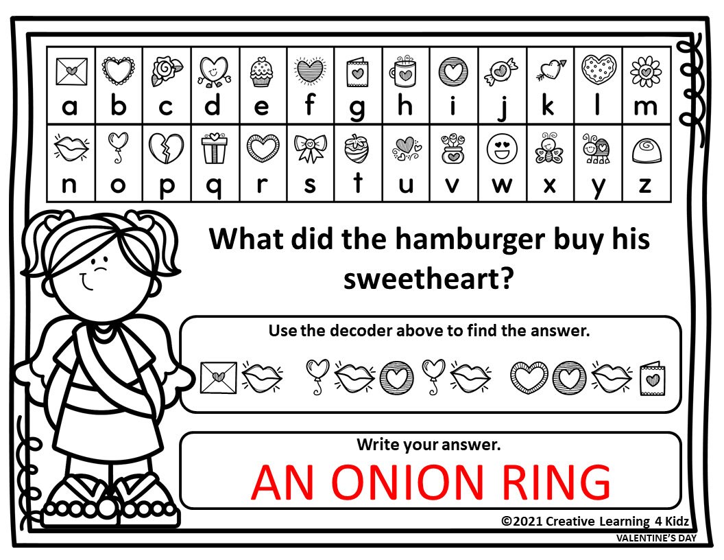 Crack the Code Valentine's Day Riddles to Solve Secret Code Worksheets ...