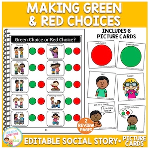 Social Story Making Green & Red Choices Book Special Education PCS ...