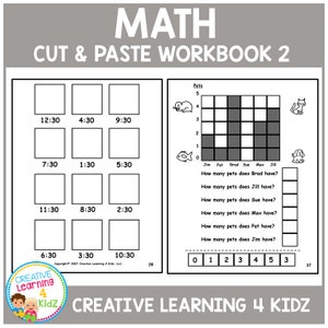Cut & Paste Math Workbook 2 ABA Autism - Etsy