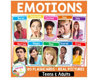 Emotions & Feelings Flashcards Autism Special Education - Etsy