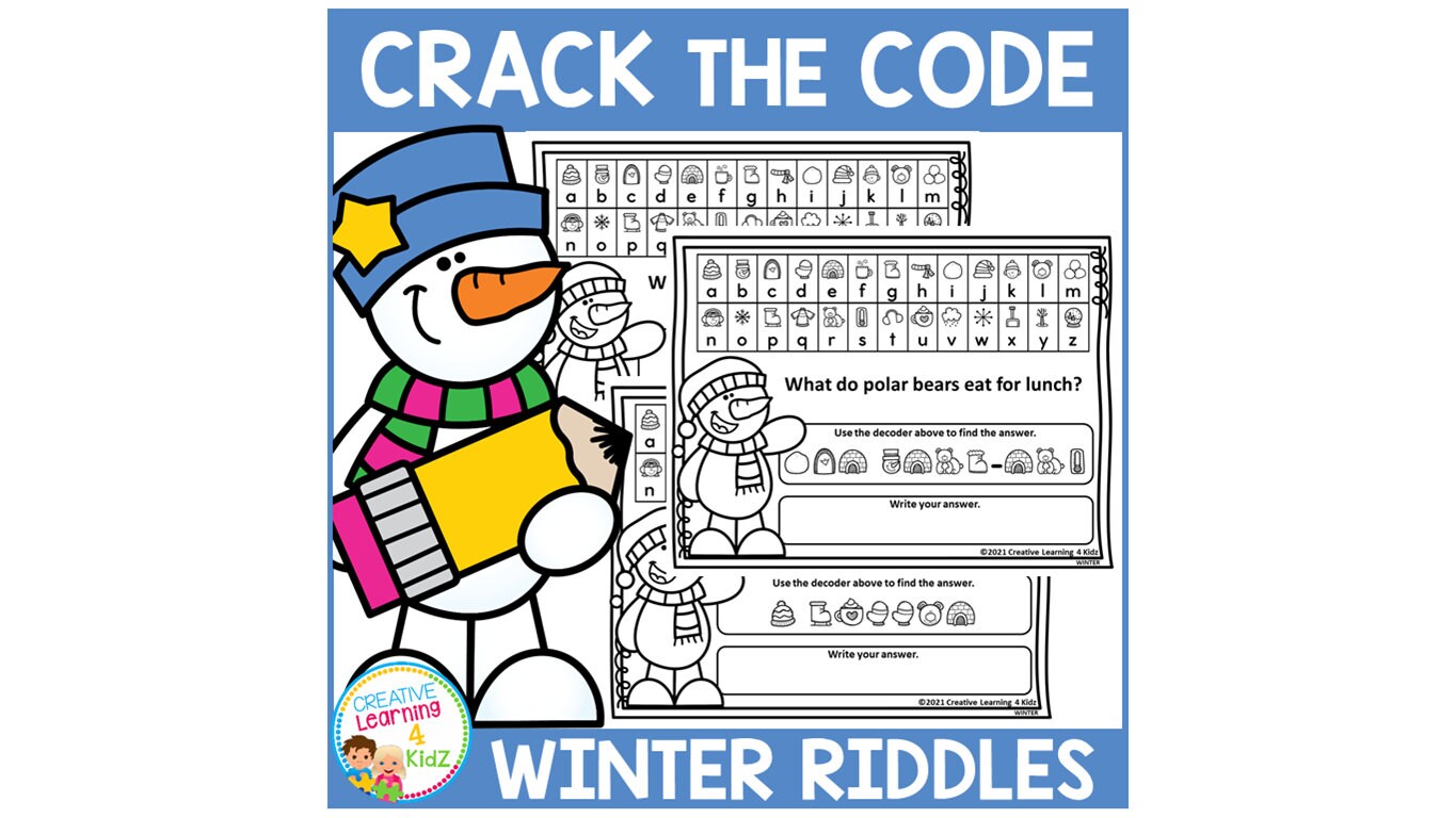 Crack the Code Winter Riddles Secret Code Worksheets - Etsy