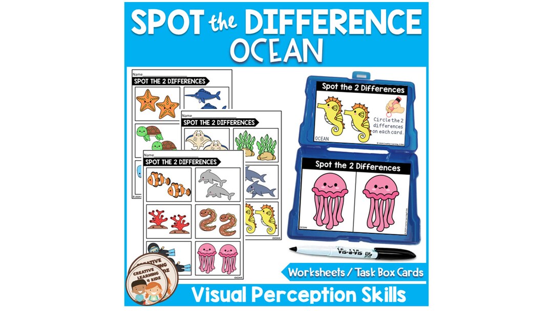Spot the Difference Ocean Task Box Cards Visual Perception Skills - Etsy