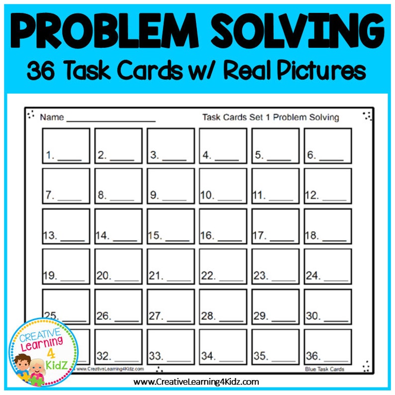 Problem Solving Task Cards ABA Special Education - Etsy