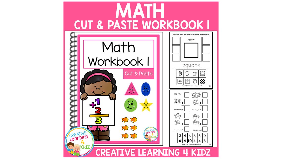 Cut & Paste Math Workbook 1 Hands-on K-2 Math Activities Special Ed ABA ...