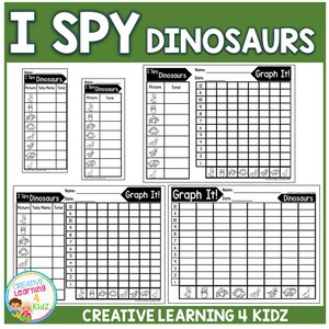 I Spy Dinosaurs Counting, Coloring, Tally and Graphing Activities - Etsy